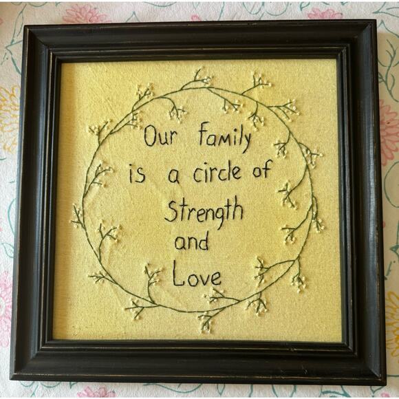 Unknown | Wall Decor | Sign With Stitching Our Family Is A Circle Of ...